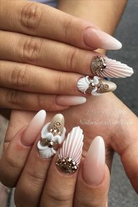 Super simple and endure to look the shell nails and manicure design ...