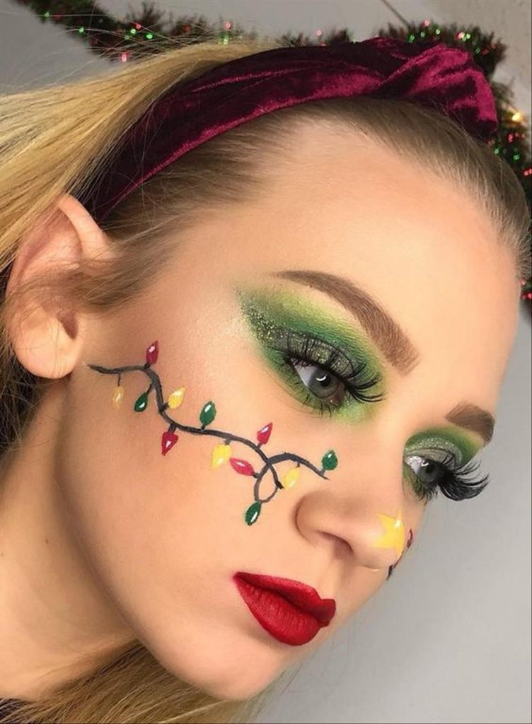 34 Festive Christmas Makeup Looks Ideas to Enjoy The Holiday