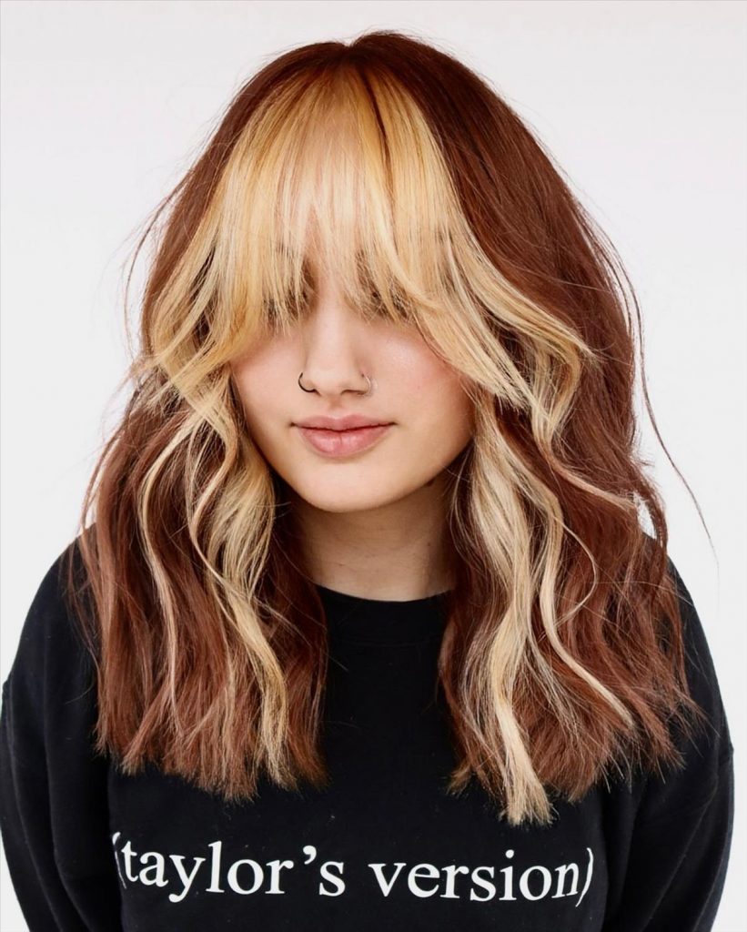 37 Cool money piece highlights for mid-length haircuts - Fashionsum