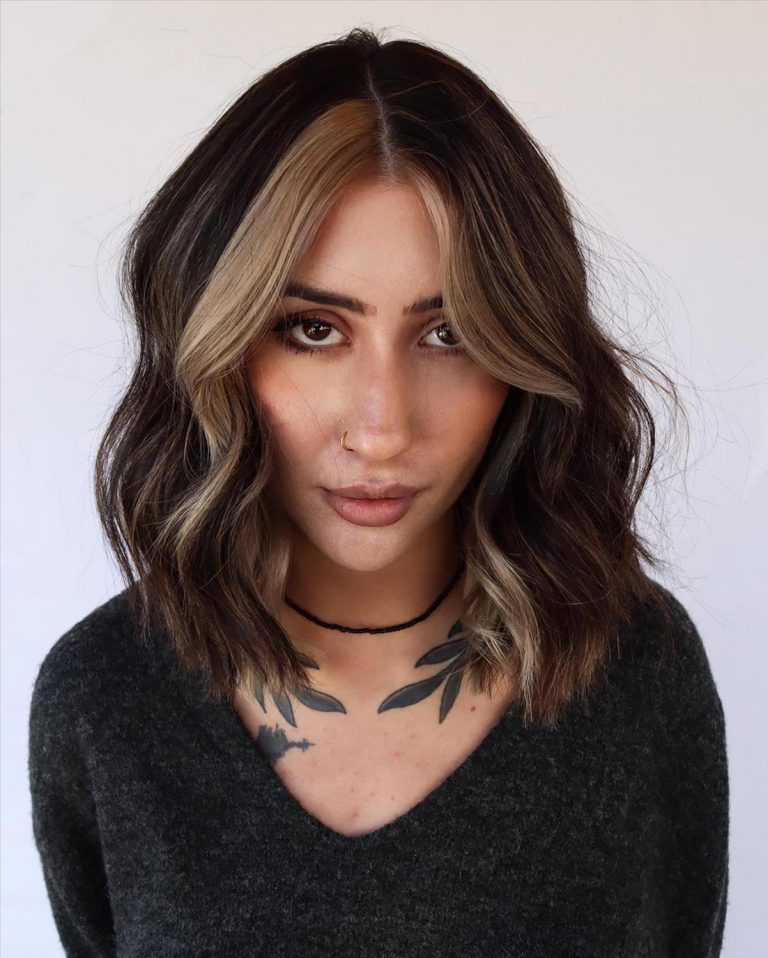 37 Cool money piece highlights for mid-length haircuts - Fashionsum