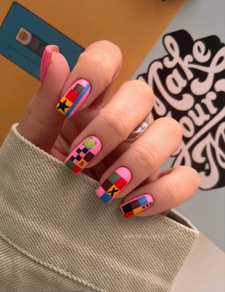 73 Colorful short square nail designs to add vibrance to Your Life ...