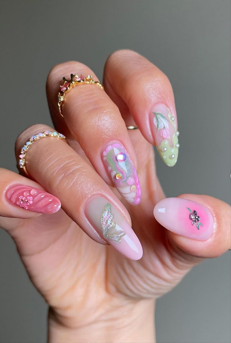 40 Beautiful short gel almond nails for summer 2024 - Fashionsum